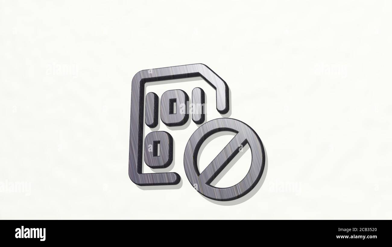 FILE CODE DISABLE 3D icon on the wall. 3D illustration. background and ...