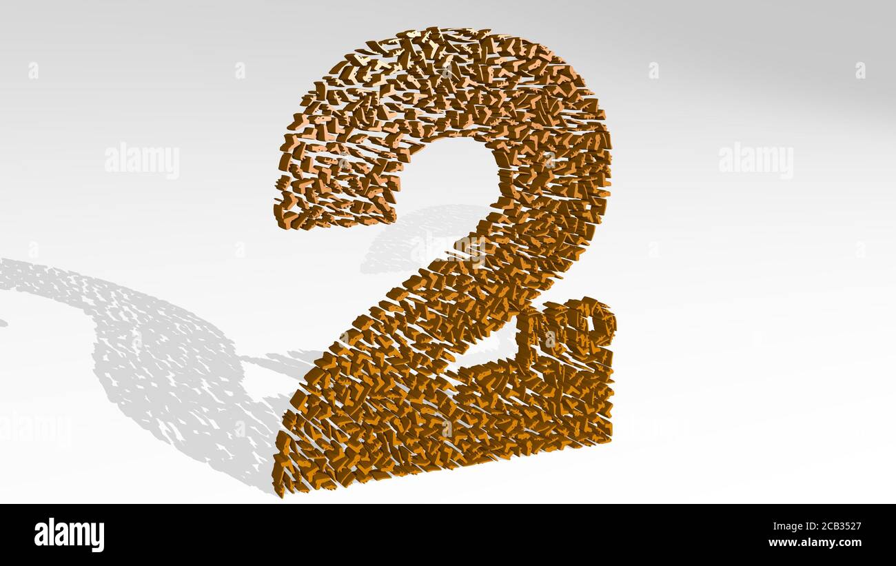 2ND SIGN MADE OF ARROWS 3D icon casting shadow. 3D illustration ...