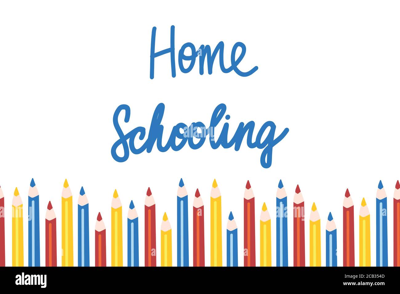Home schooling. Vector illustration template in flat style. Elementary ...
