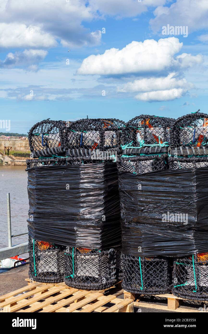 Stack of new lobster pots Stock Photo - Alamy