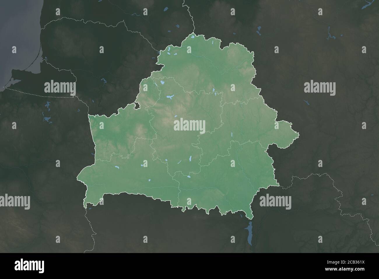 Shape of Belarus separated by the desaturation of neighboring areas ...