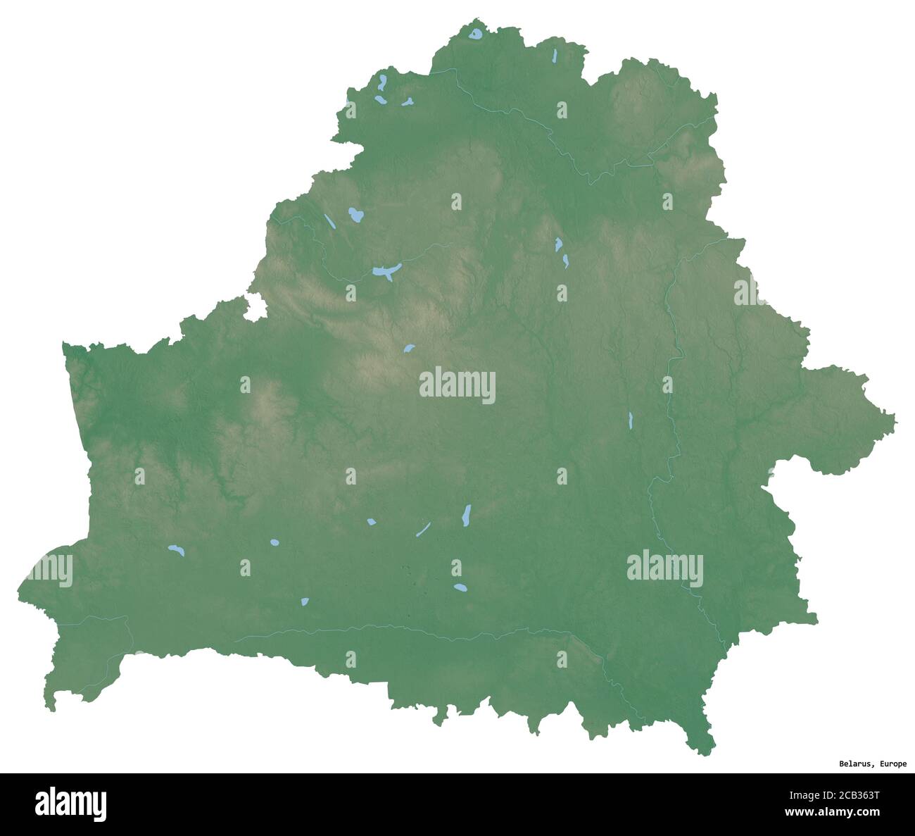 Shape of Belarus with its capital isolated on white background ...