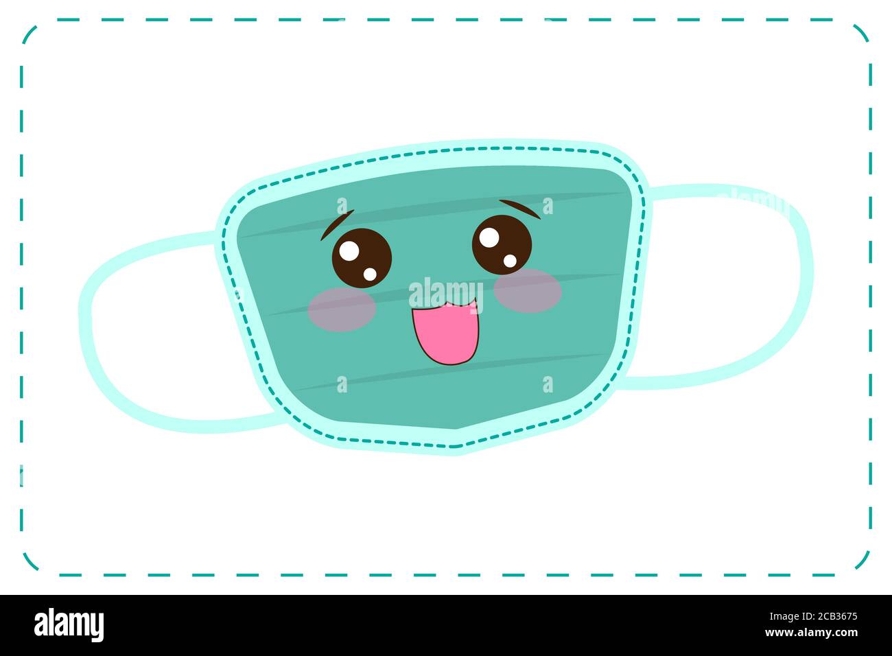 Vector illustration of a mask with a cute face. Poster for classroom ...