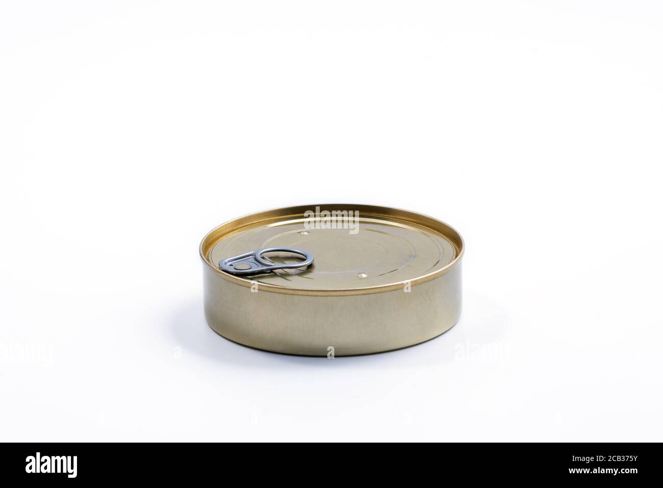 Round metal can side view. Food container isolated on white - for fish ...