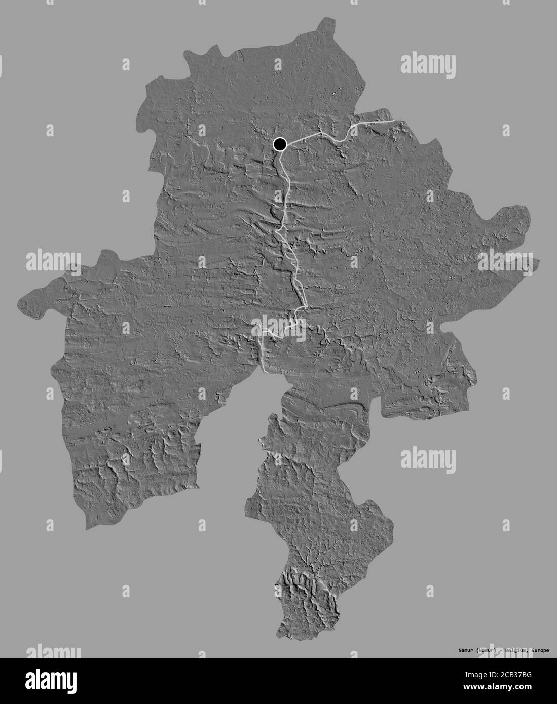 Shape of Namur, province of Belgium, with its capital isolated on a ...