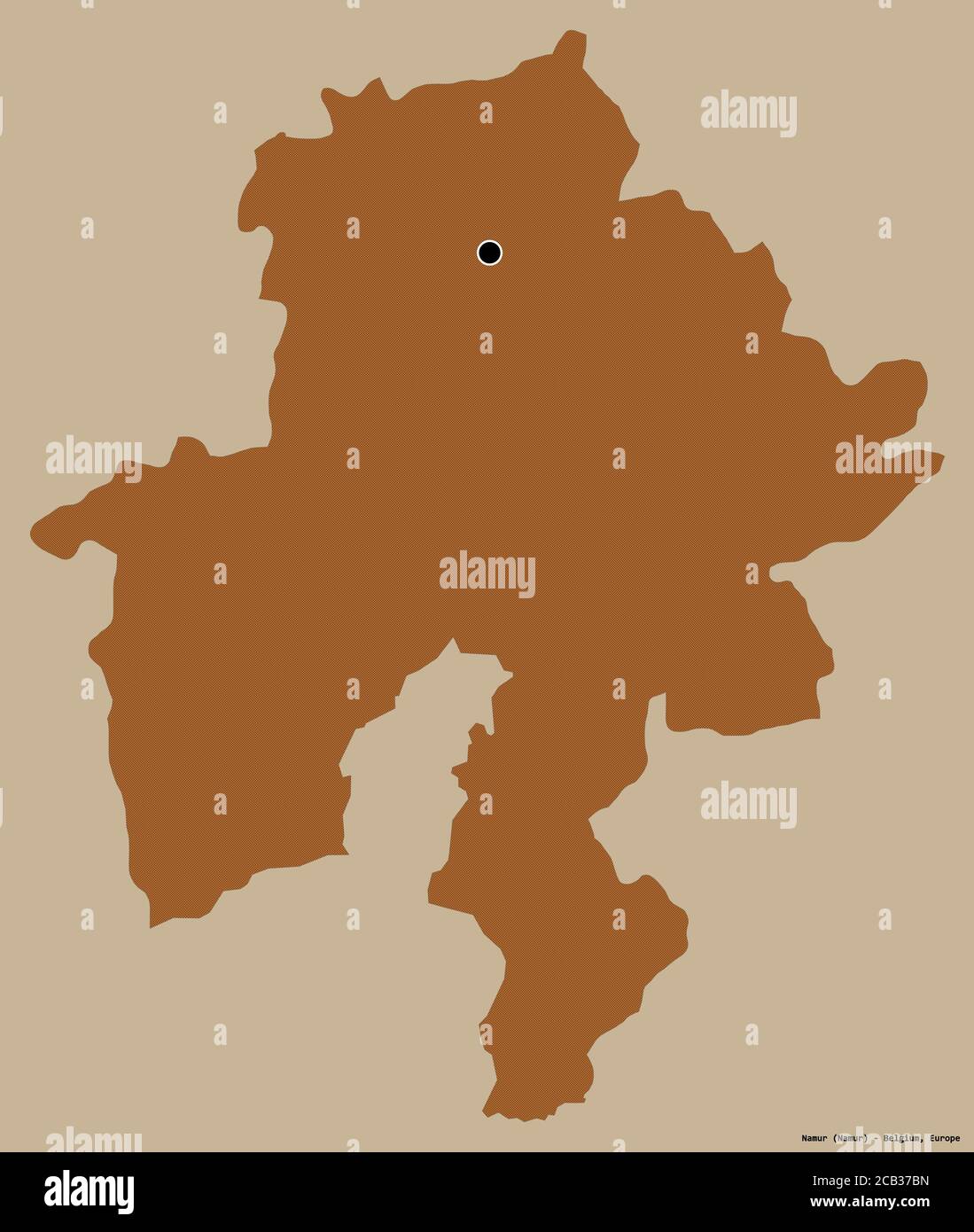 Shape of Namur, province of Belgium, with its capital isolated on a ...