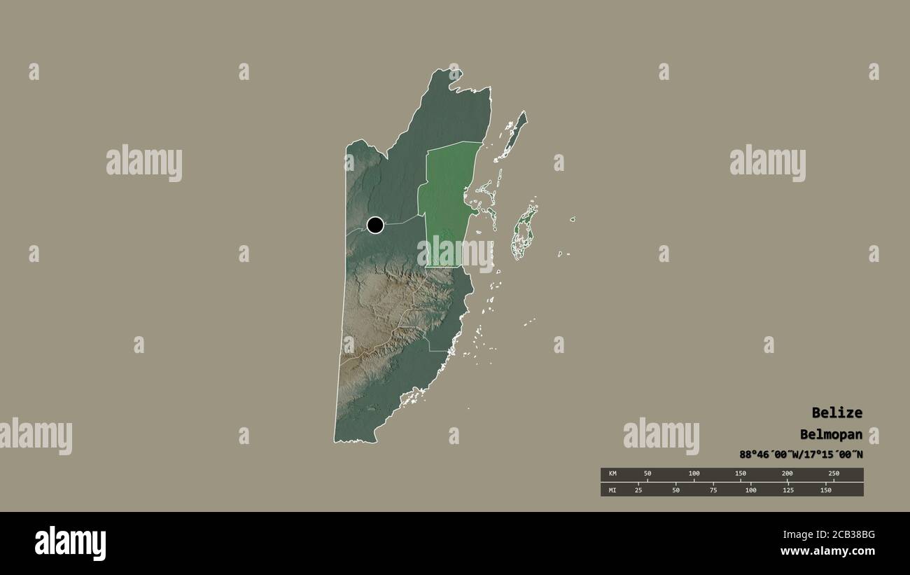 Belize relief map hi-res stock photography and images - Alamy
