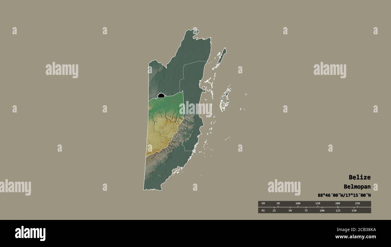 Belize relief map hi-res stock photography and images - Alamy