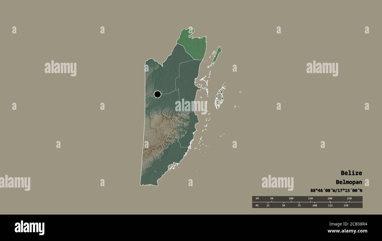 Belize relief map hi-res stock photography and images - Alamy
