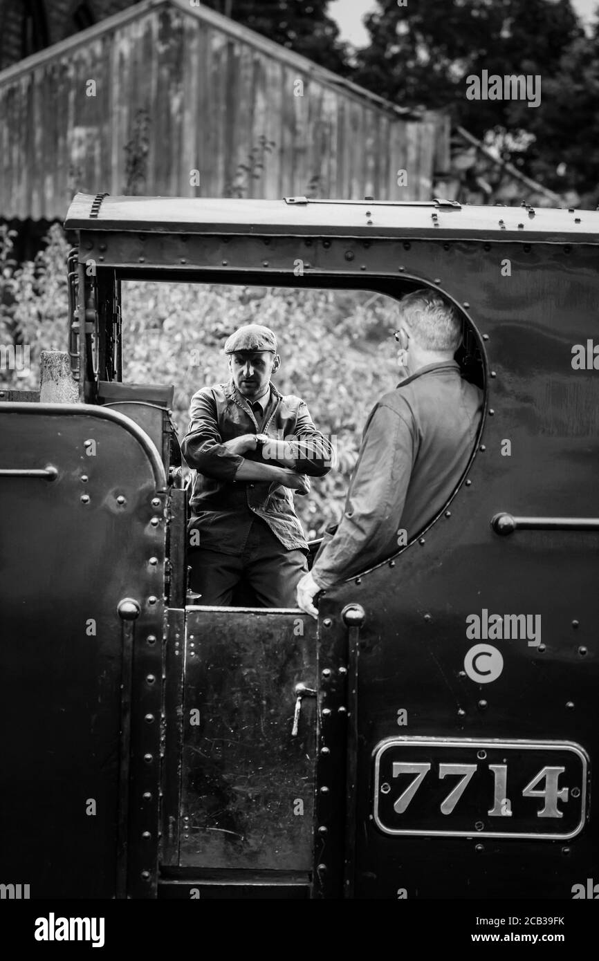 Steam locomotive cab Black and White Stock Photos & Images - Alamy