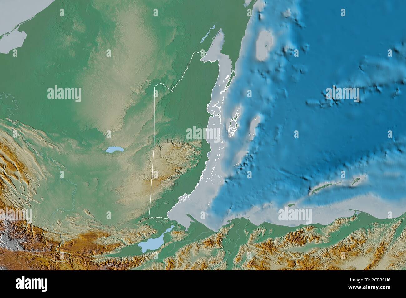 Belize relief map hi-res stock photography and images - Alamy