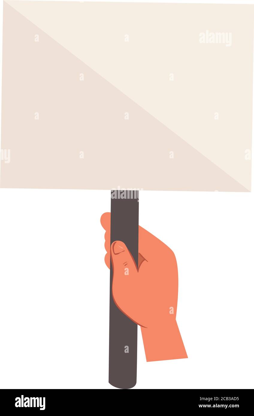 hand with protest placard, in white background Stock Vector Image & Art ...
