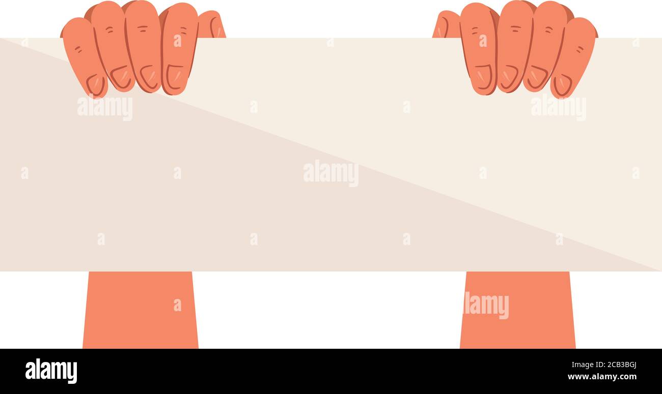hands with protest placard, in white background Stock Vector Image ...