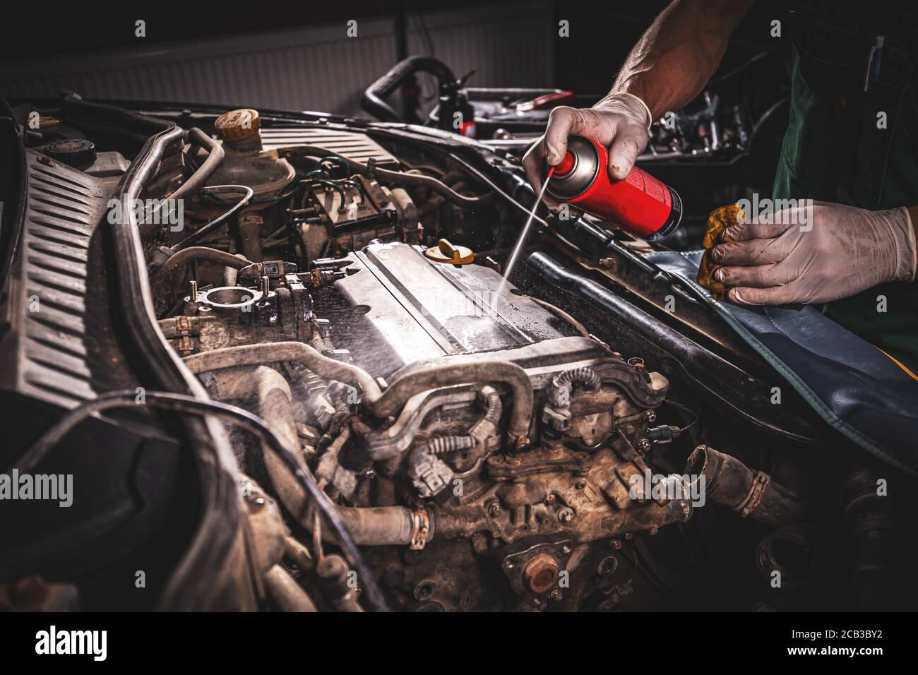 Professional car mechanic fix engine hi-res stock photography and ...