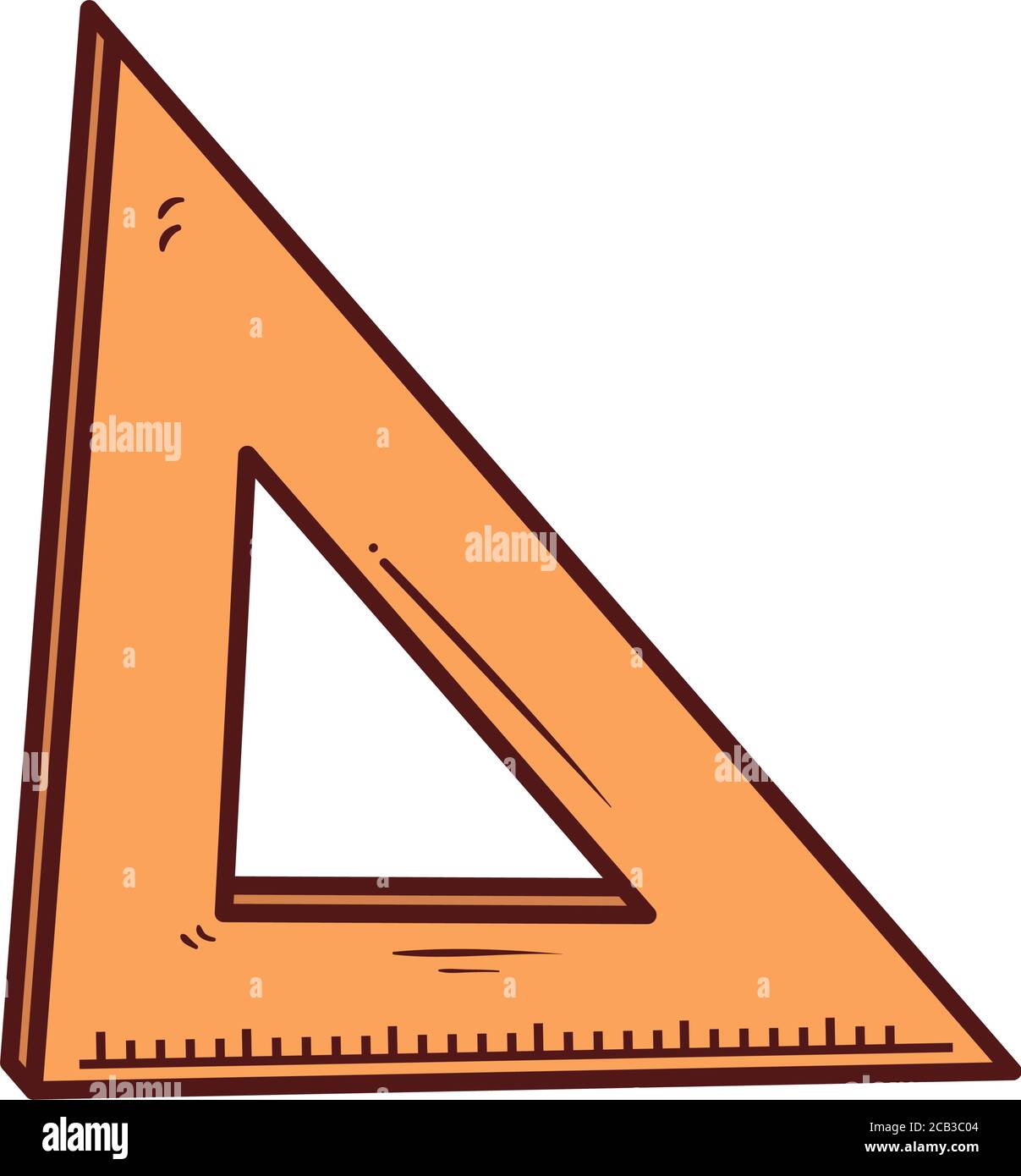 triangle ruler school supply, on white background Stock Vector Image ...