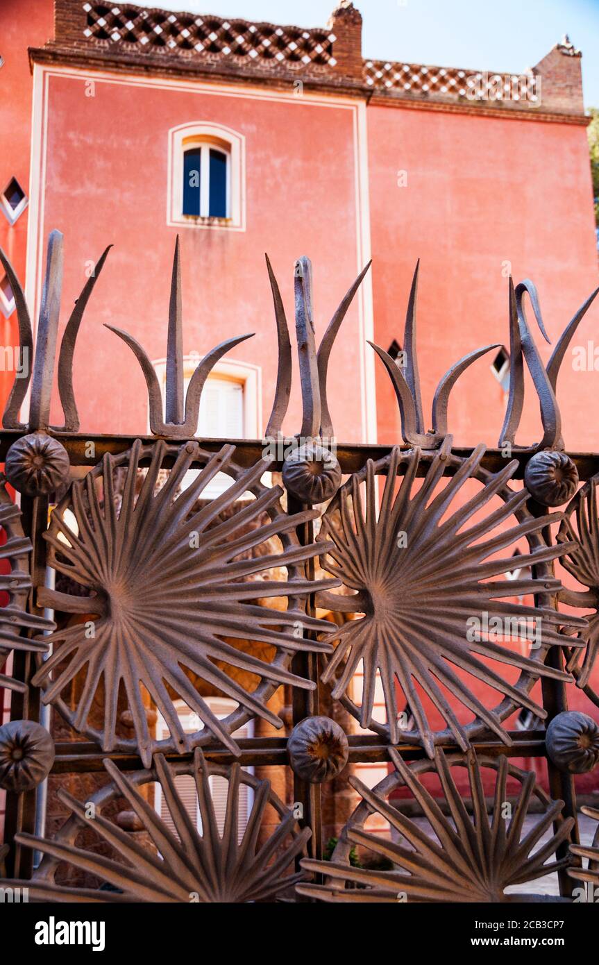 Palm Leaf fence at Park Güell in Barcelona, Spain designed by Antoni ...