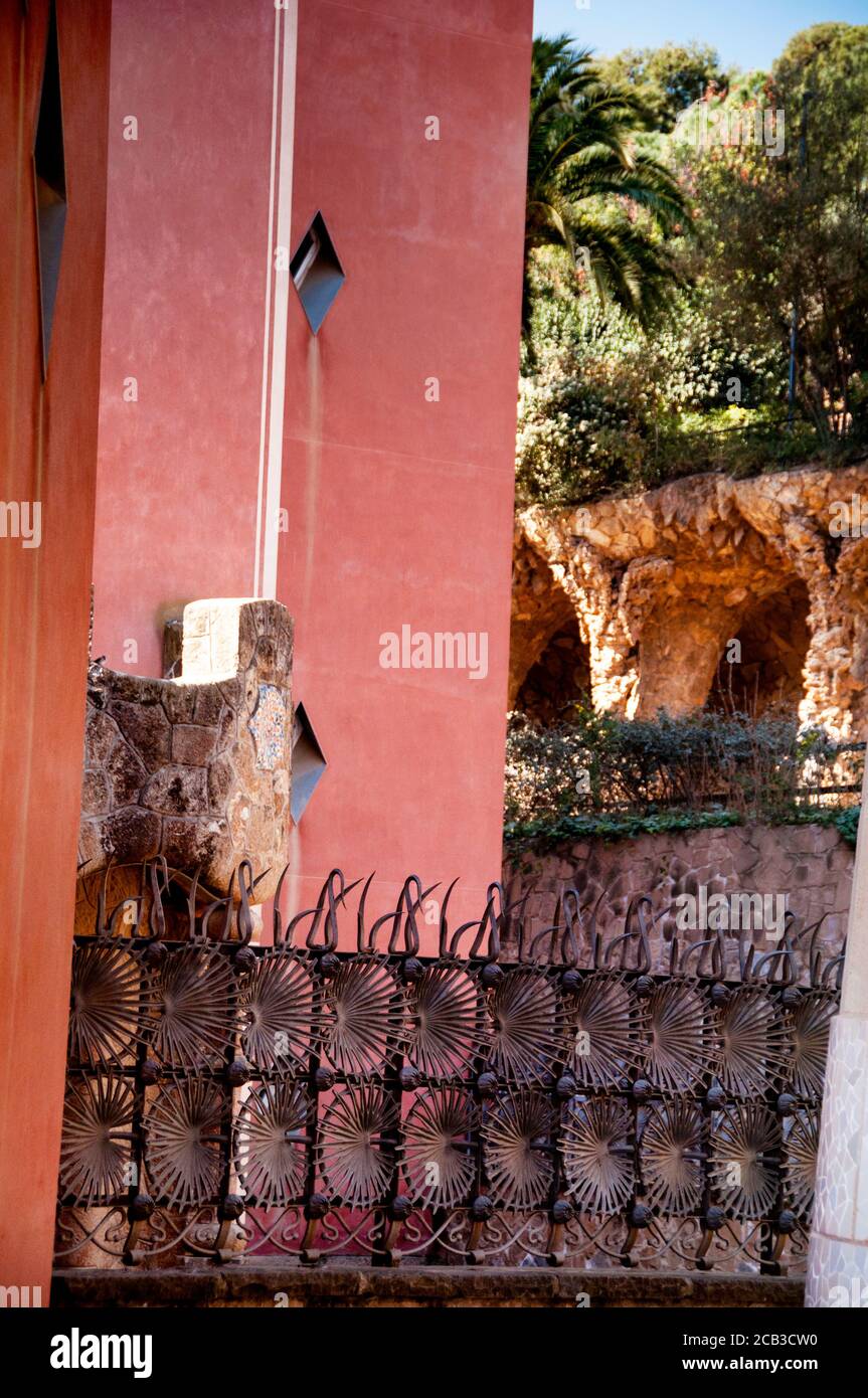 Palm Leaf fence at Park Güell in Barcelona, Spain designed by Antoni ...