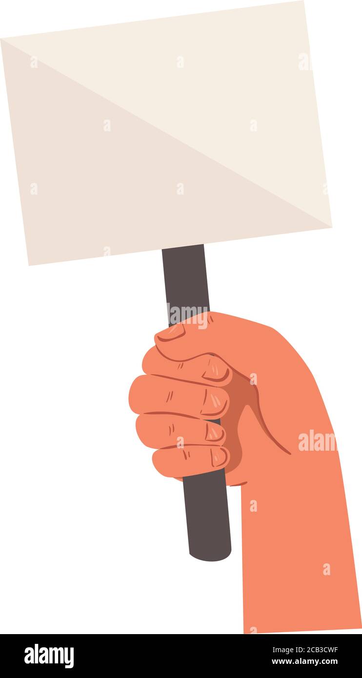 hand with protest placard, on white background Stock Vector Image & Art ...