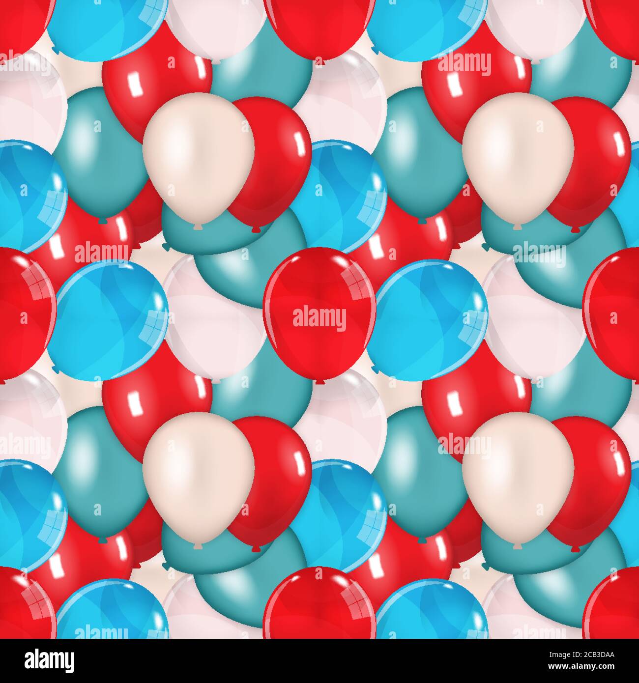 red, blue, pink balloons. seamless pattern. vector illustration Stock ...