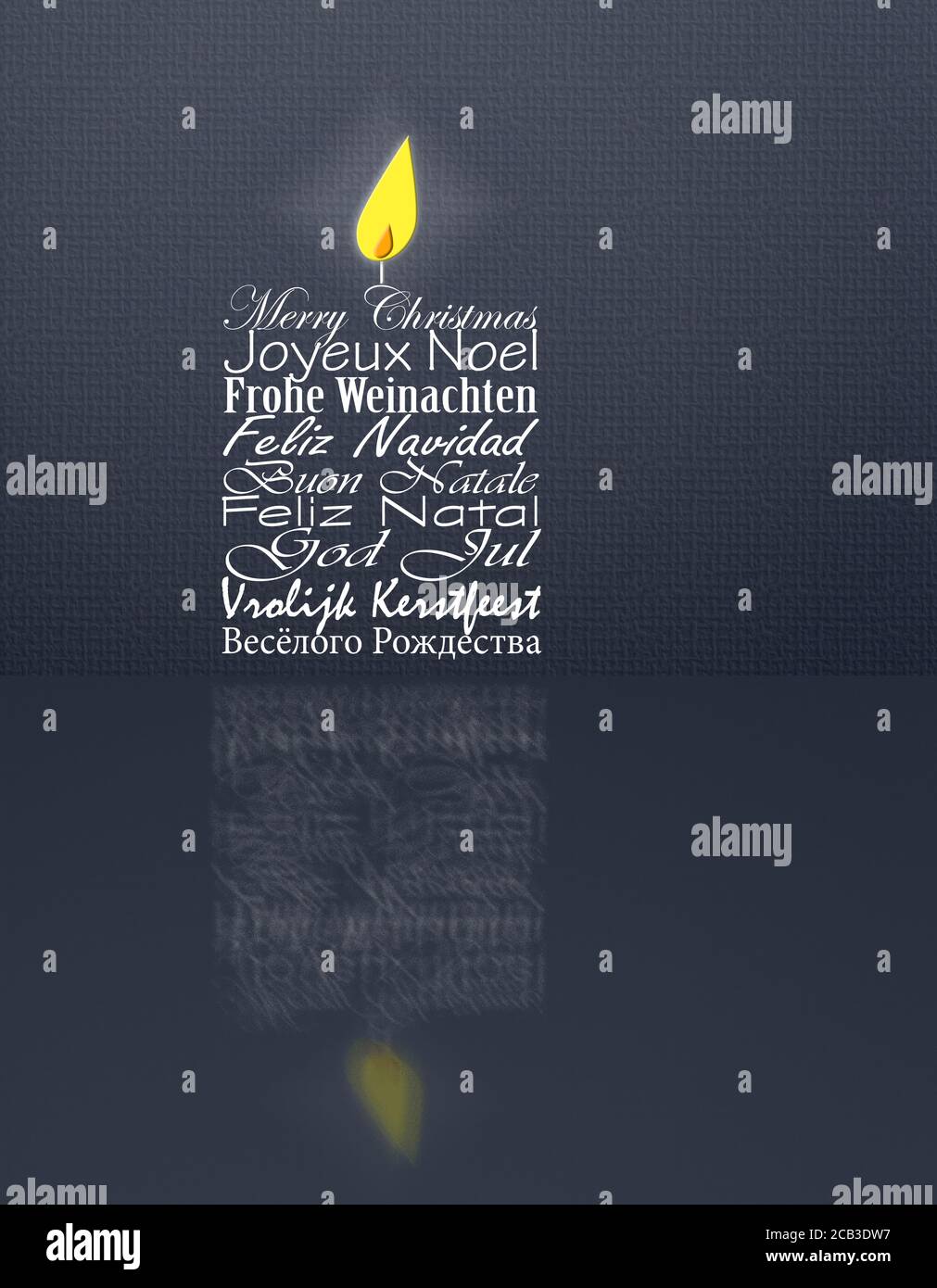 Merry Christmas business card. Christmas wishes in European languages ...