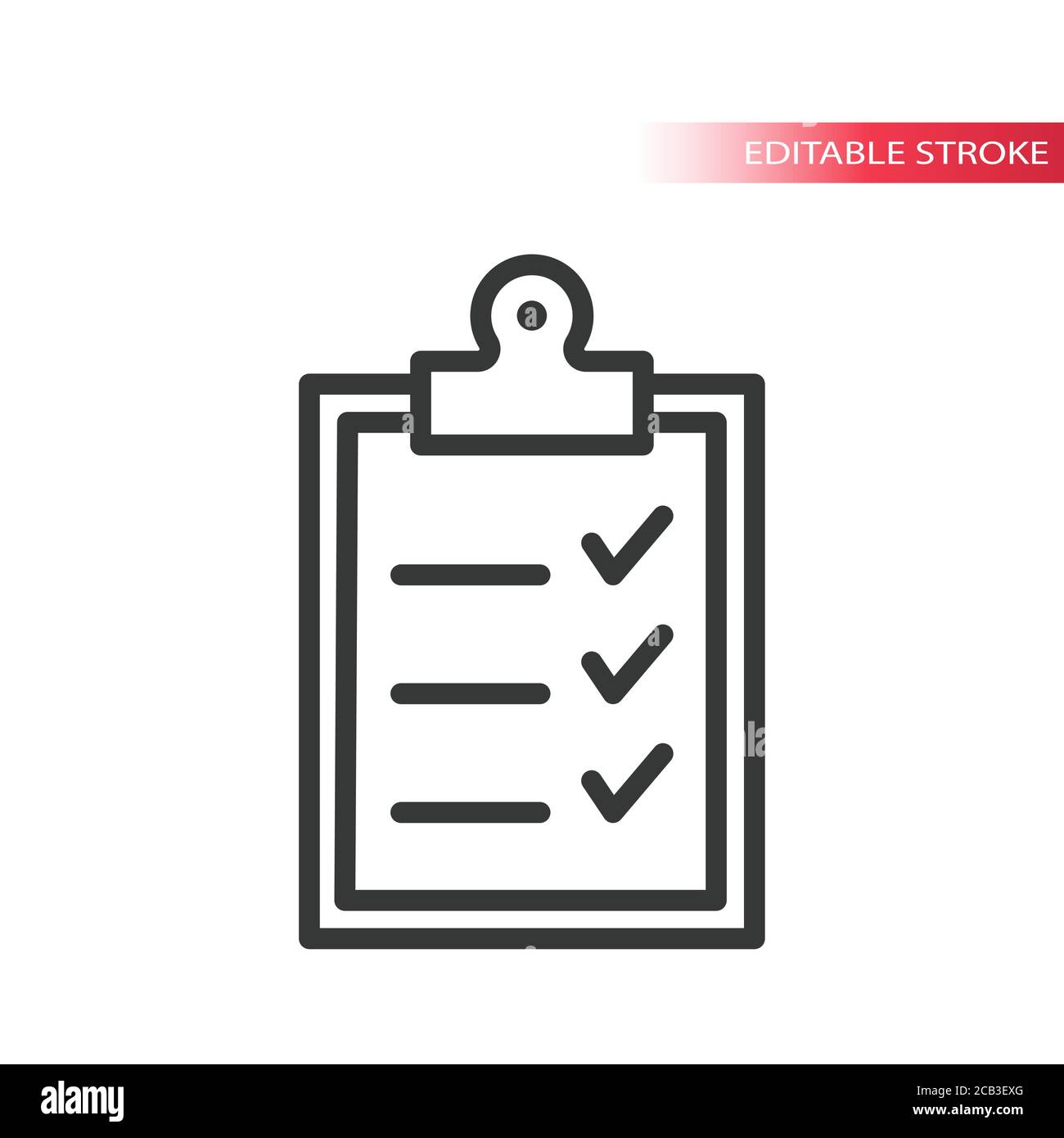 Office clipboard with checklist line vector icon. Tick mark, checklist ...