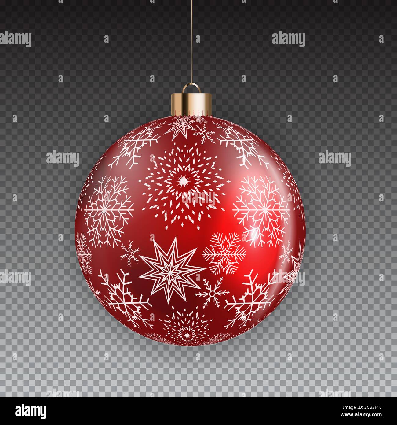 New Year and Christmas Ball on Transparent Background. Vector ...