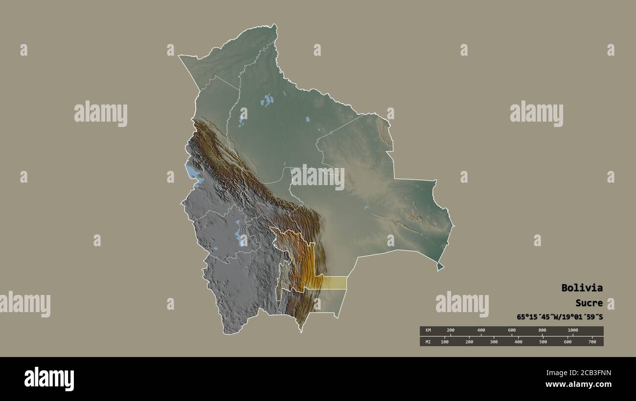 Bolivia relief map hi-res stock photography and images - Alamy