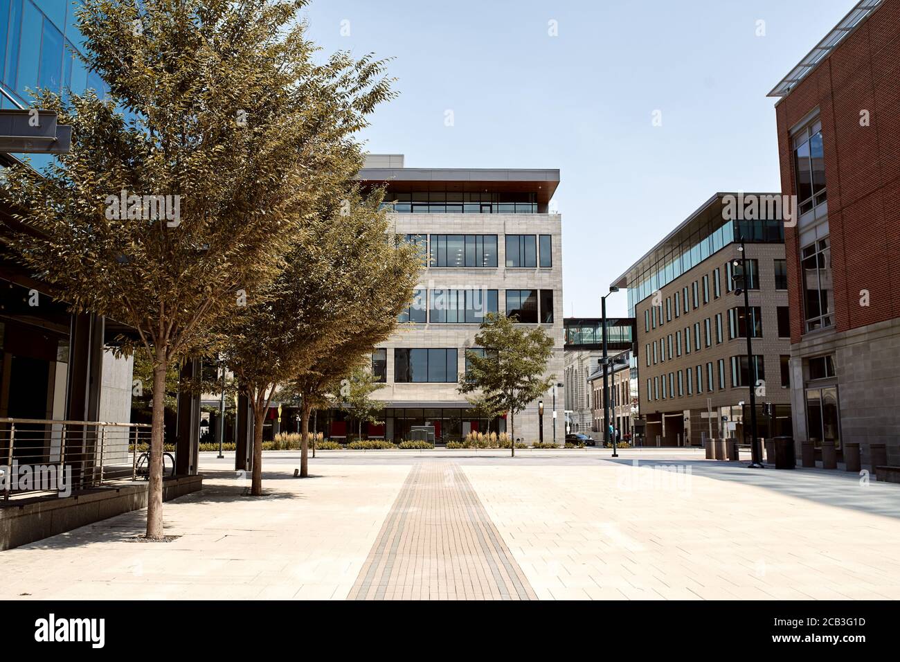 Courtyard surrounded by modern, highrise office buildings near Union ...