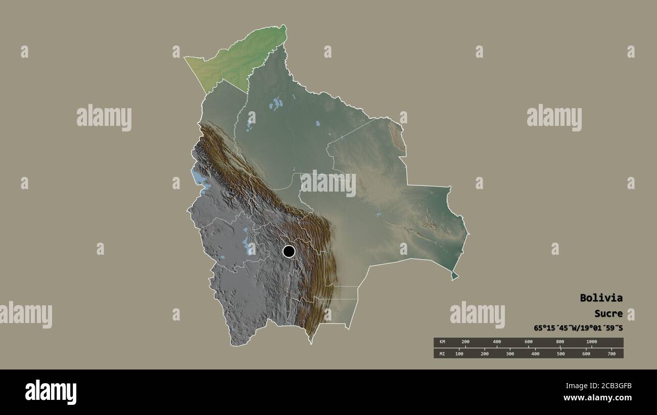 Bolivia relief map hi-res stock photography and images - Alamy