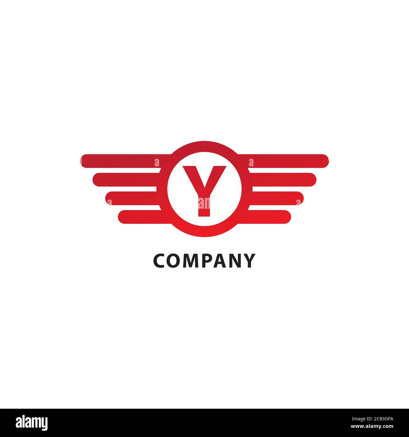 Rounded Wings, Ellipse Shape and Alphabet Logo Concept. Letter Y ...
