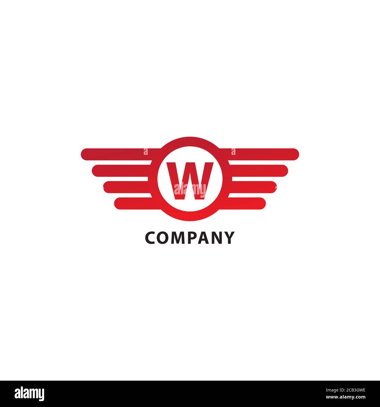 Letter W Initial Abjad Logo Design Template. Isolated On White ...