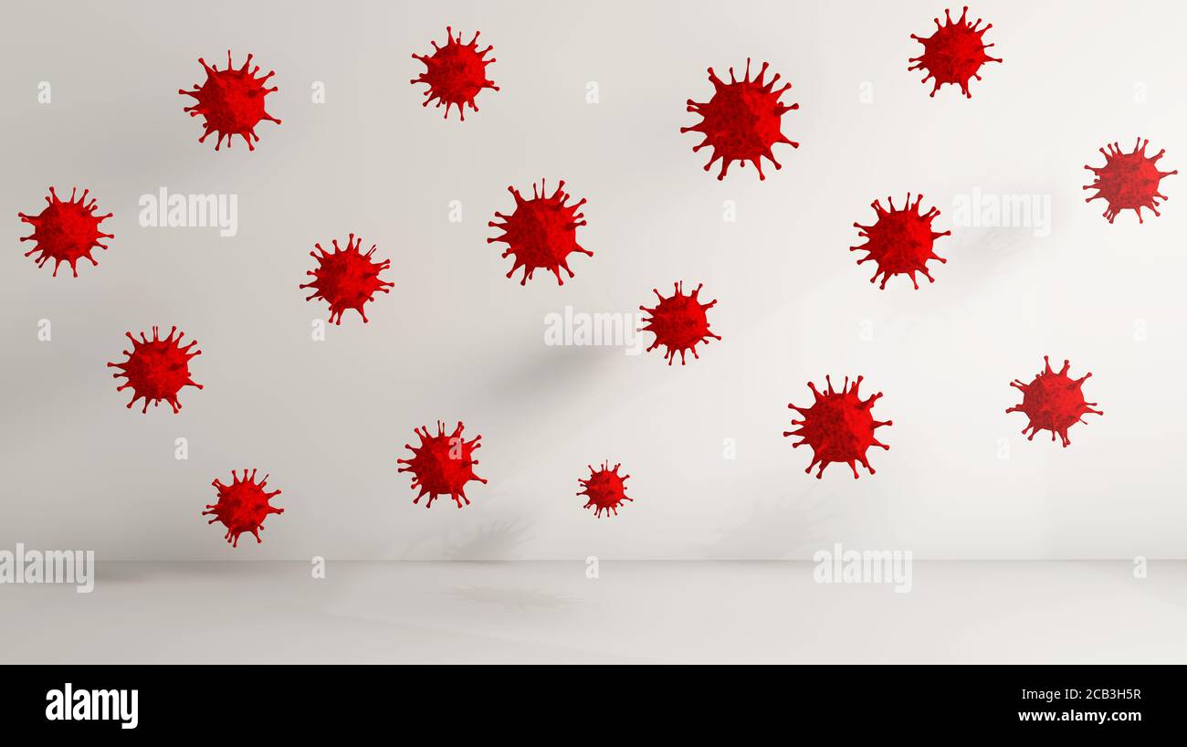 3D rendering of red bacterias on the white background Stock Photo - Alamy