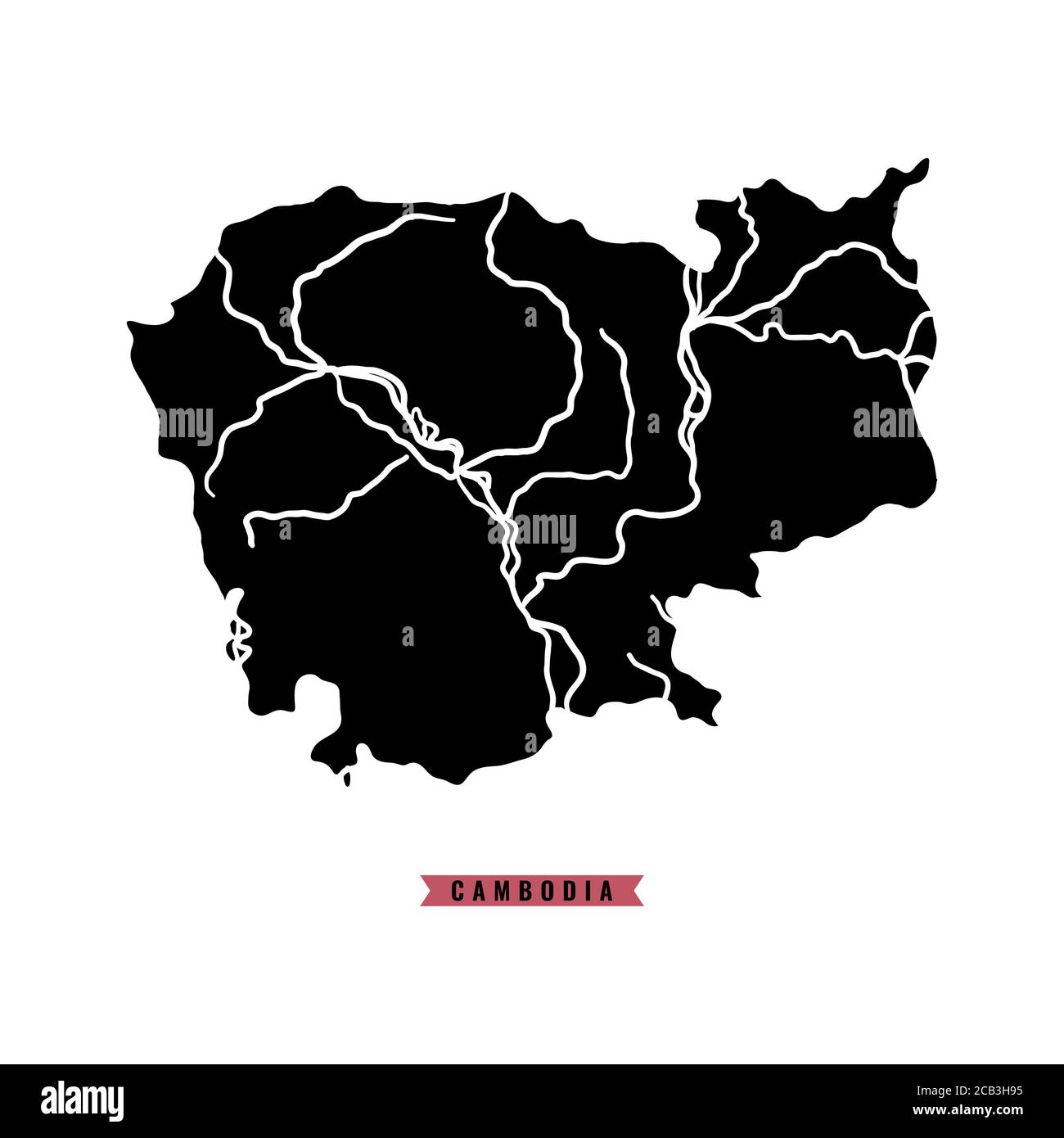 Cambodia map vector Stock Vector Images - Alamy