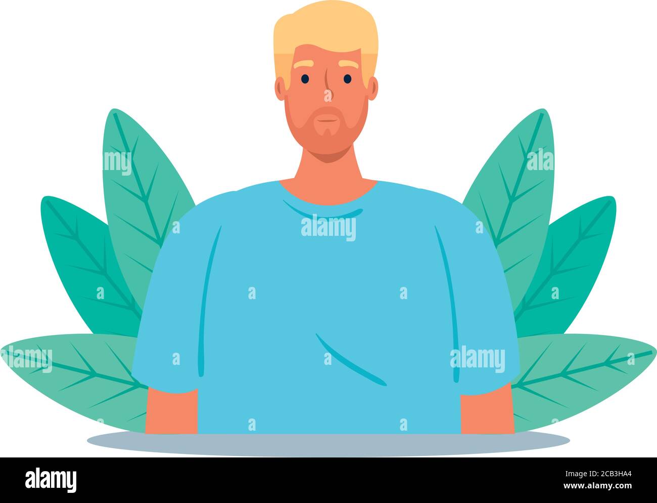 attractive blond hair young man on nature scene Stock Vector Image ...