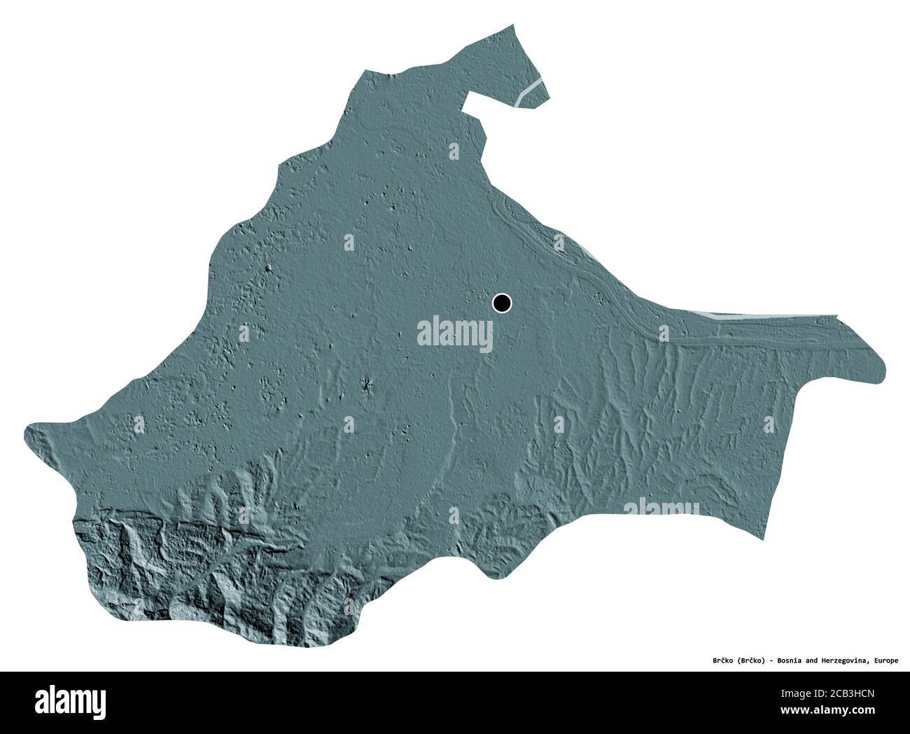 Shape of Brčko, district of Bosnia and Herzegovina, with its capital ...