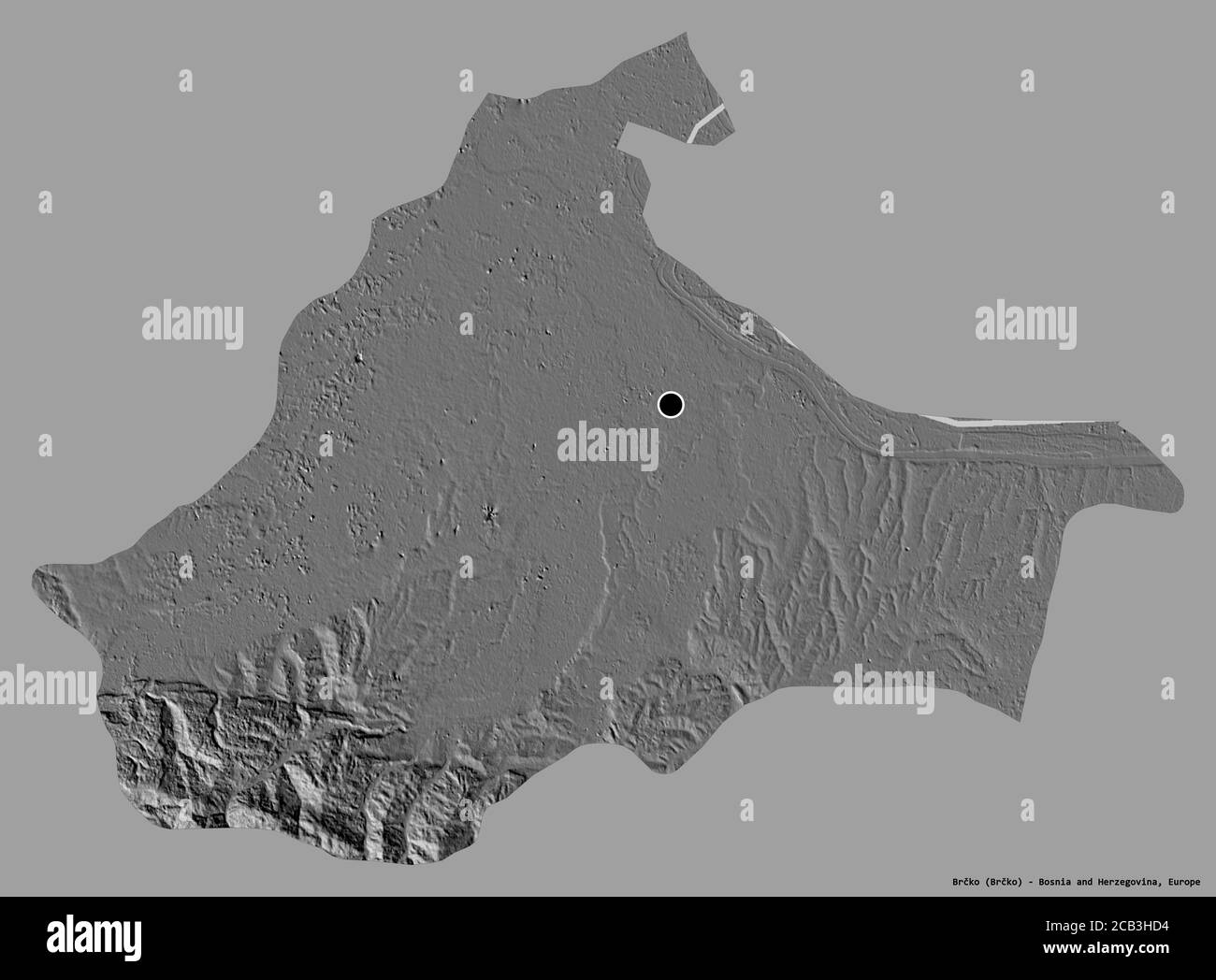 Shape of Brčko, district of Bosnia and Herzegovina, with its capital ...