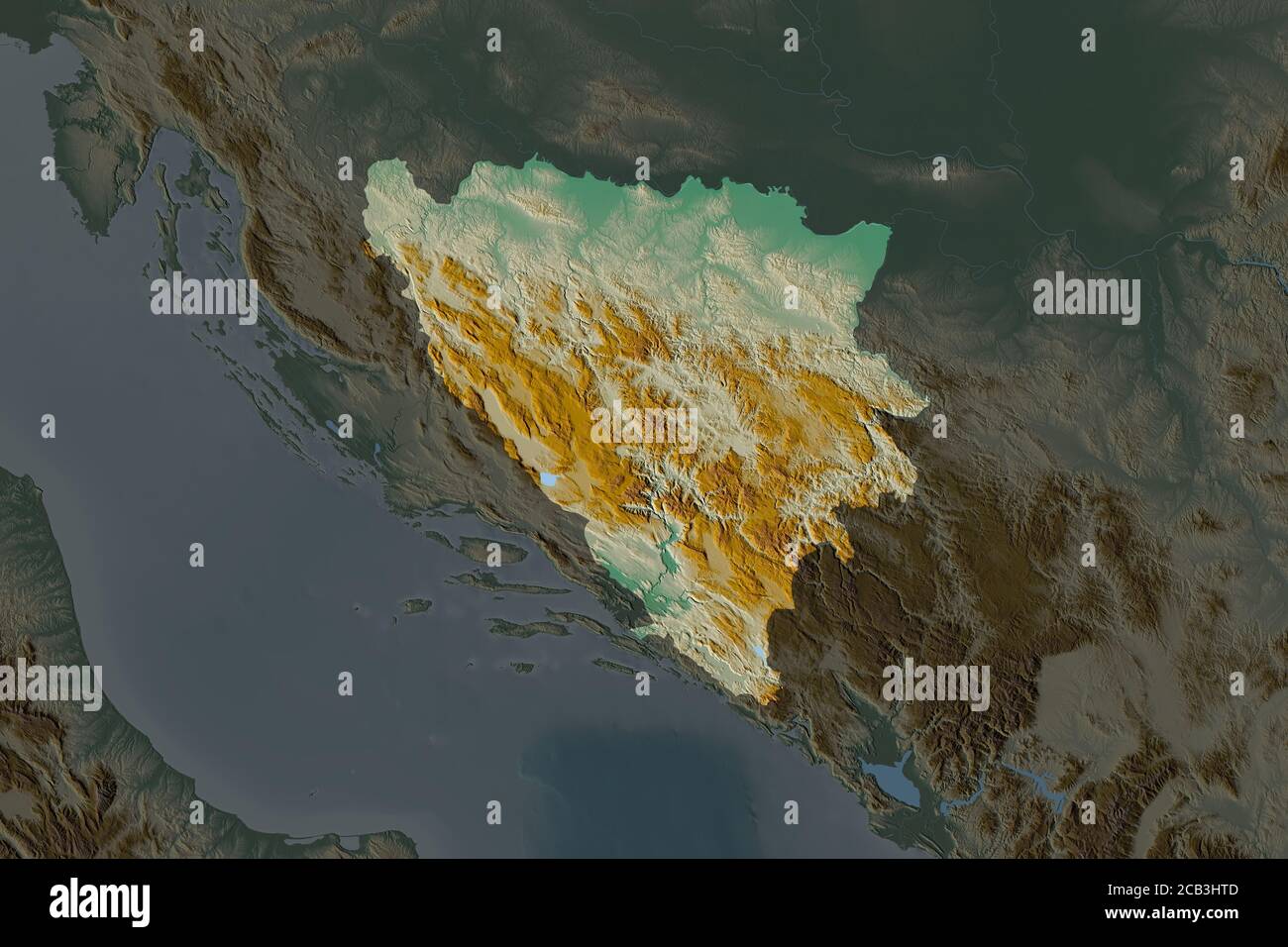 Bosnia relief map hi-res stock photography and images - Alamy