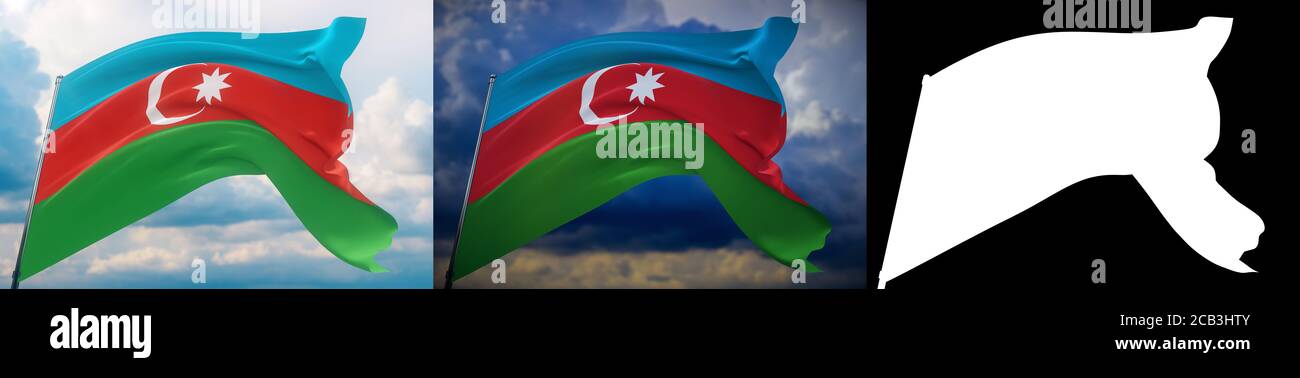 Azerbaijan flag waving alpha channel hi-res stock photography and ...