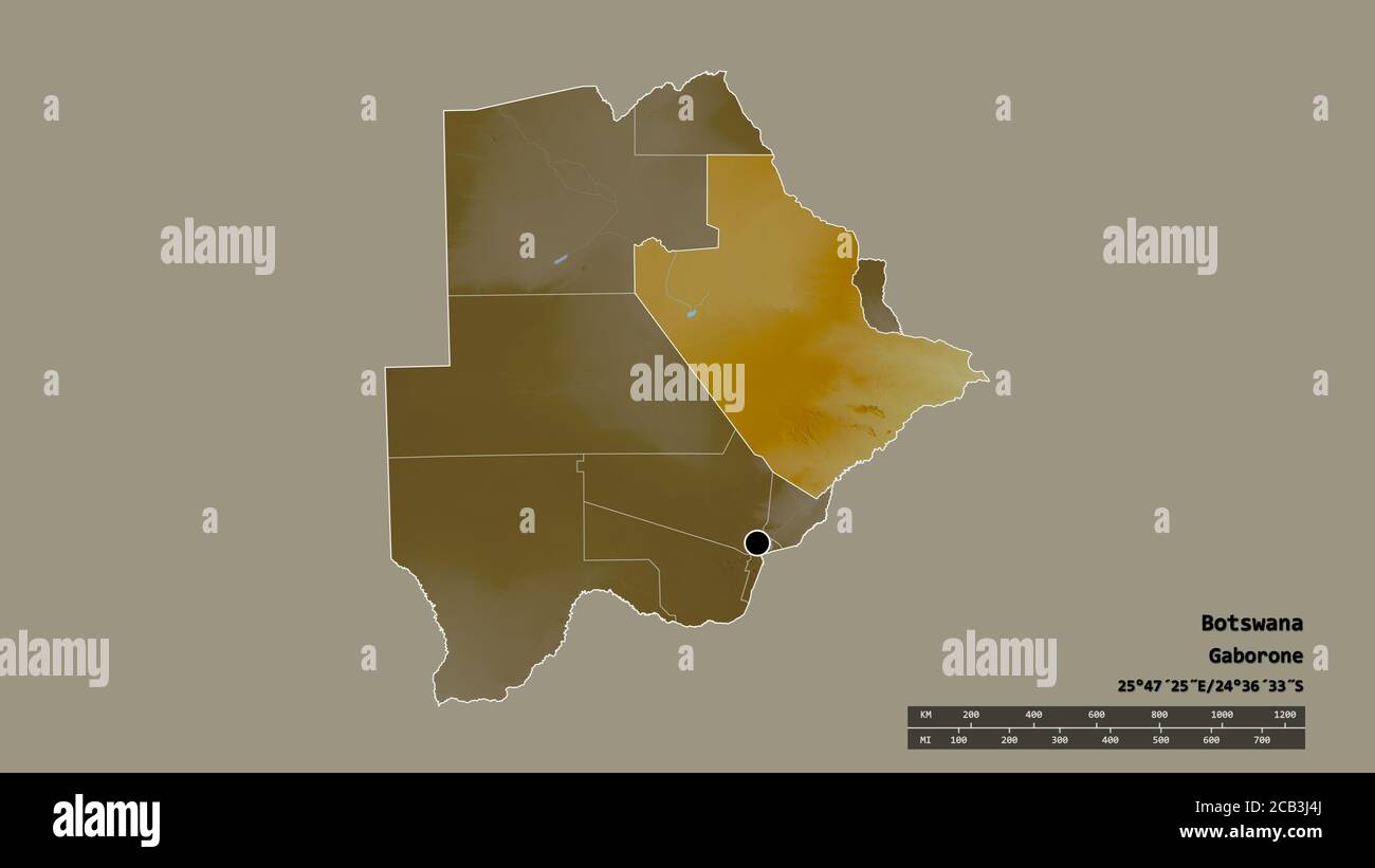 Botswana relief map hi-res stock photography and images - Alamy
