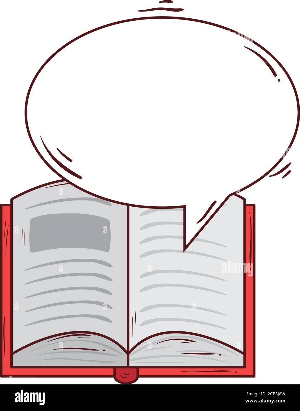 open book with speech bubble on white background Stock Vector Image ...