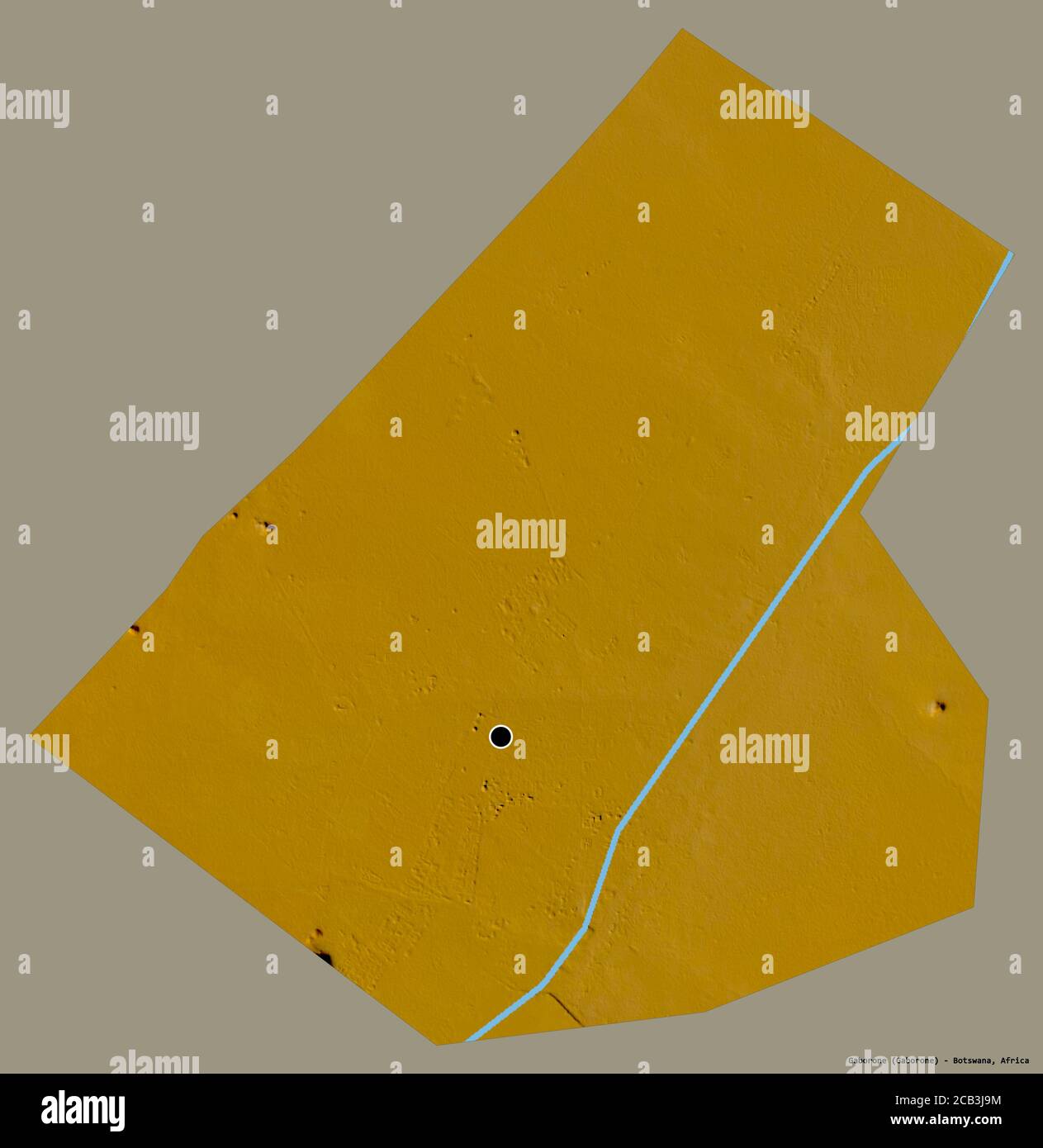 Shape of Gaborone, city of Botswana, with its capital isolated on a ...