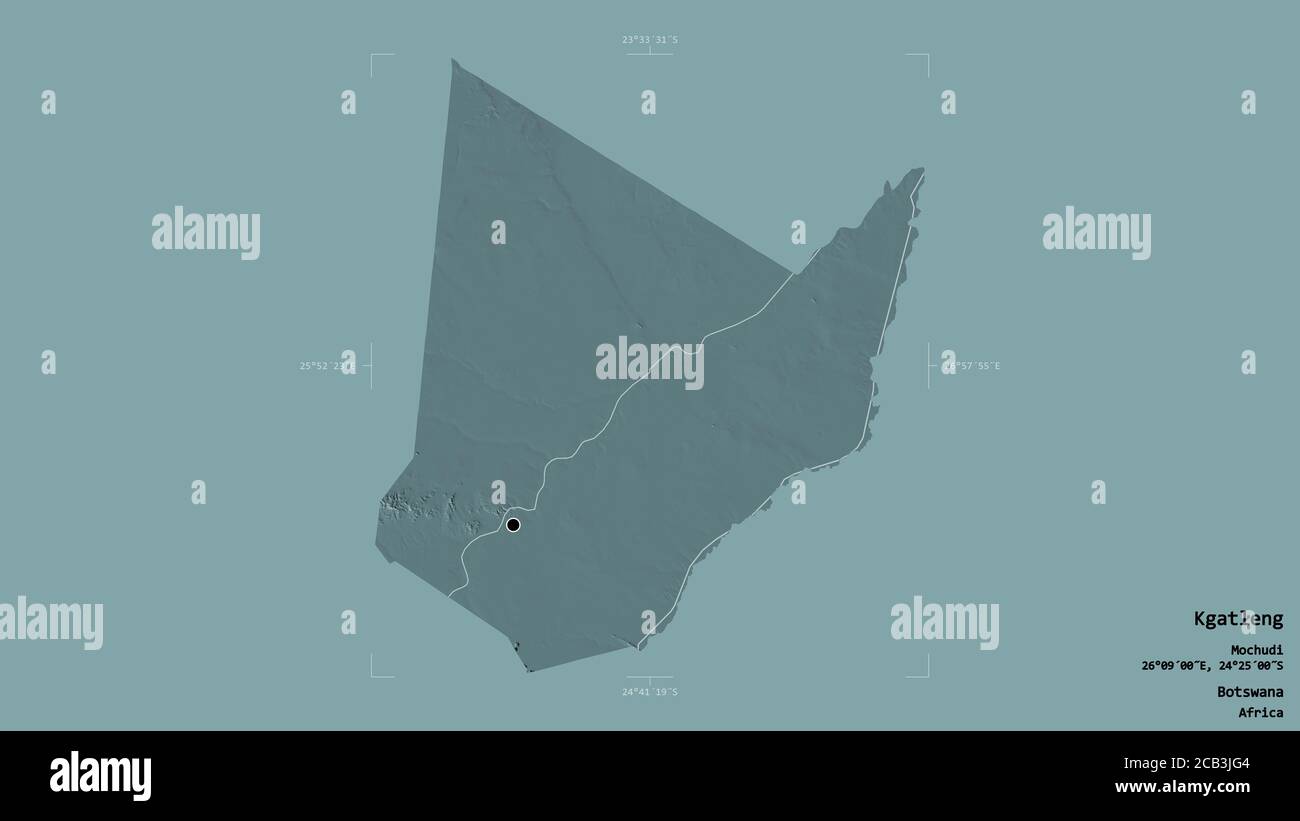 Area of Kgatleng, district of Botswana, isolated on a solid background ...
