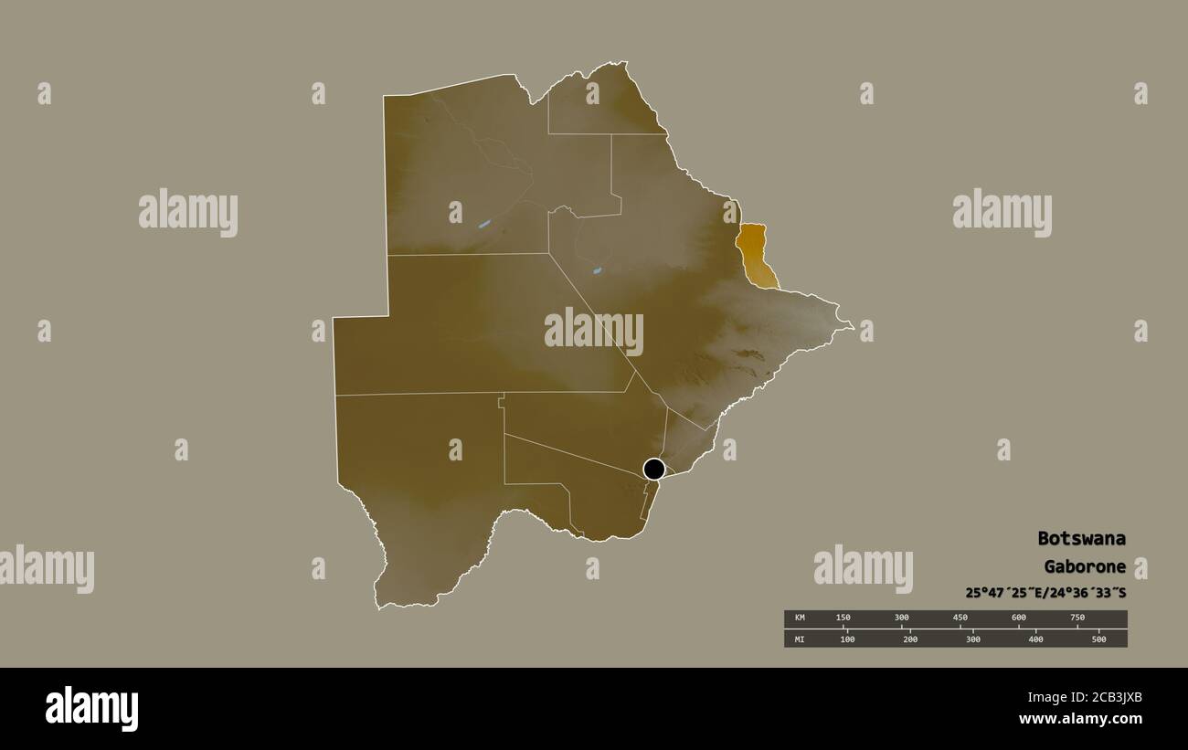 Botswana relief map hi-res stock photography and images - Alamy