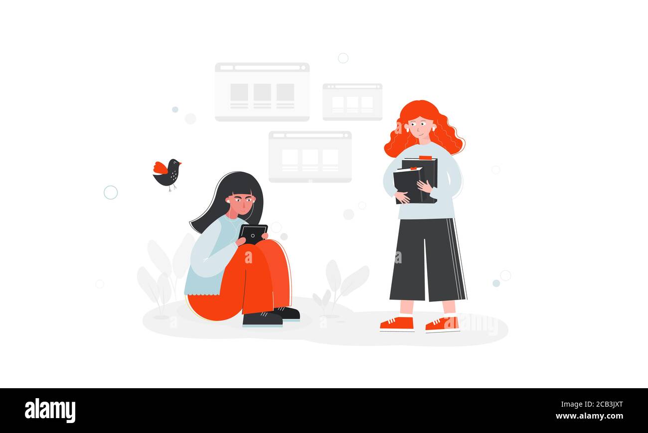 modern girls vector Stock Vector Image & Art - Alamy