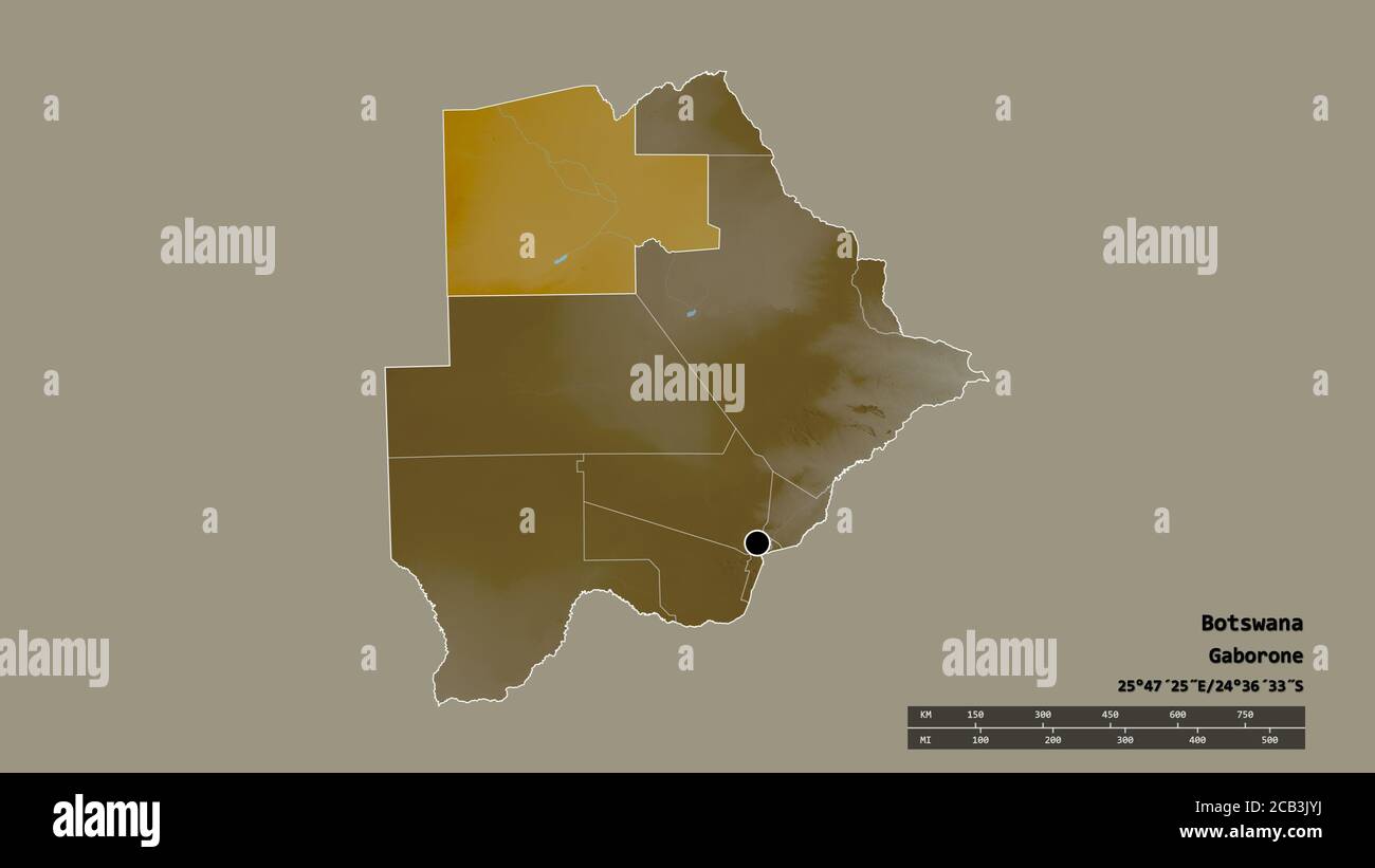 Botswana relief map hi-res stock photography and images - Alamy