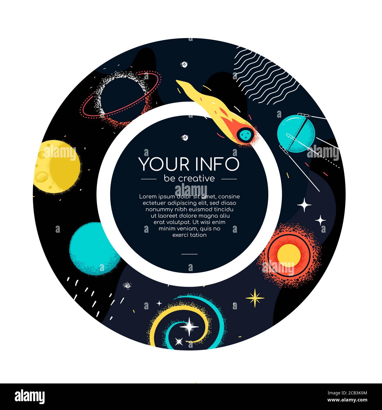 Space and astronomy - colorful flat design style web banner Stock ...