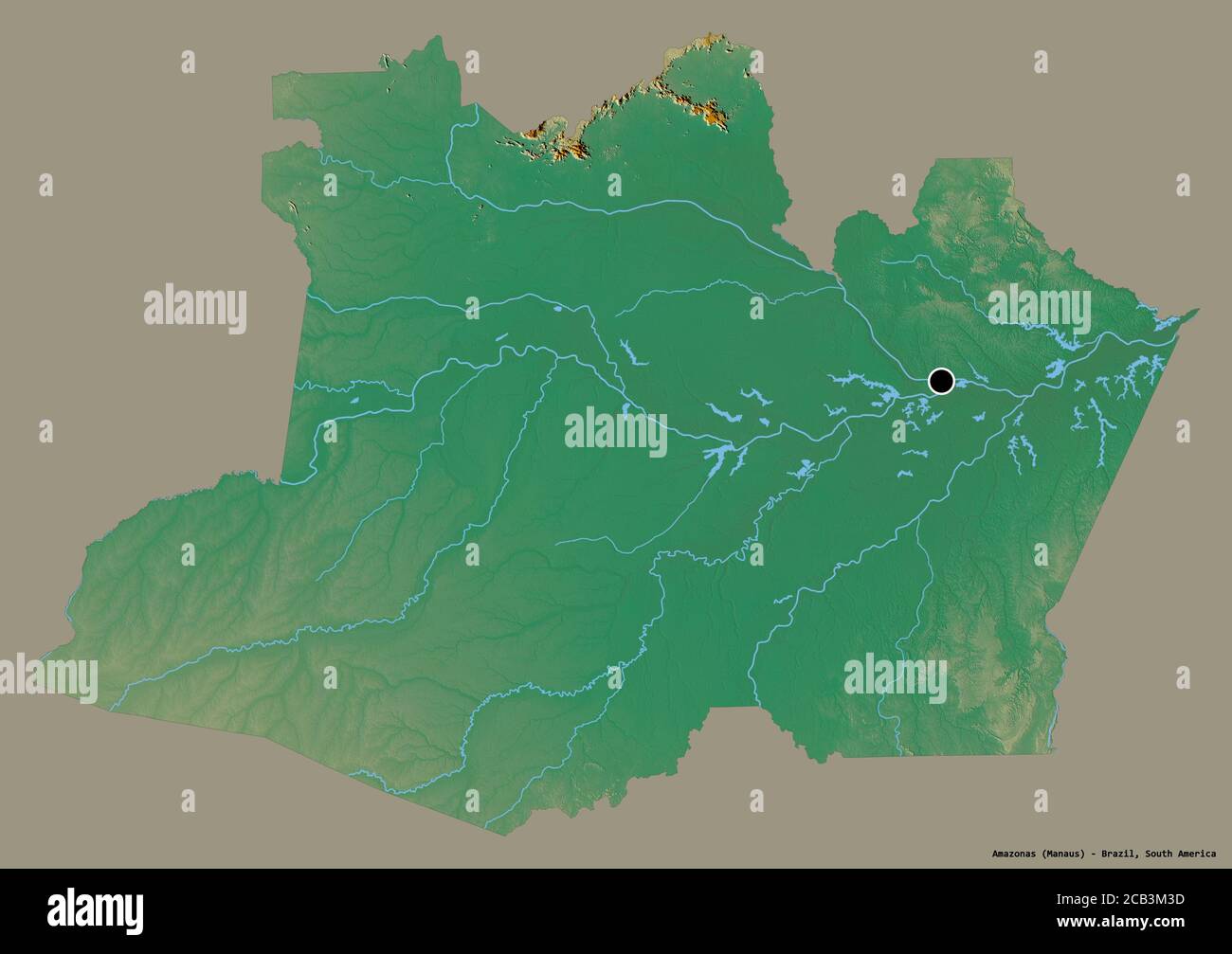 Brazil state amazonas relief map hi-res stock photography and images ...