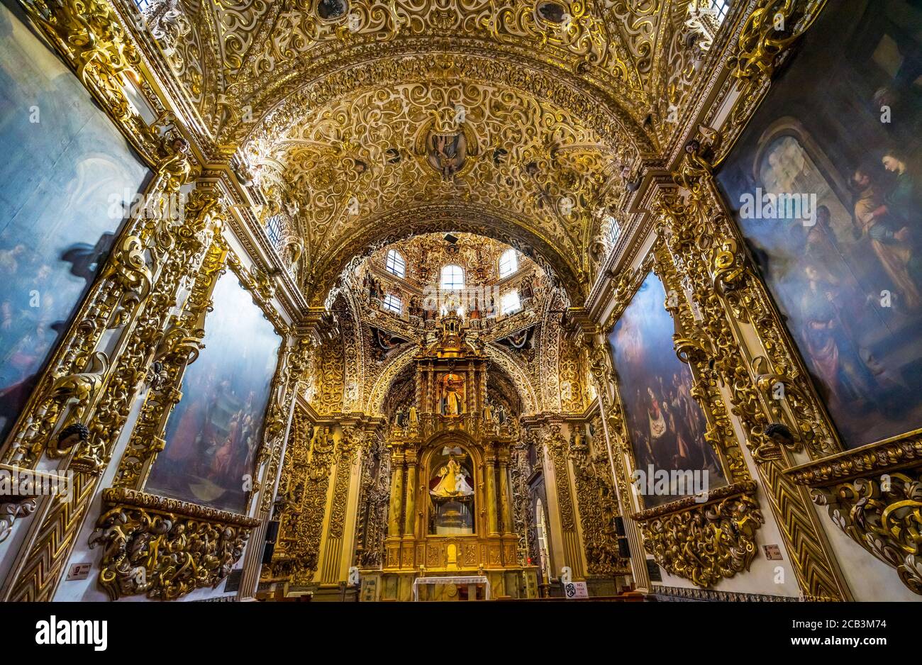 Santa Domingo Church Chapel of the Rosary Puebla Mexico. Built in 1600s ...