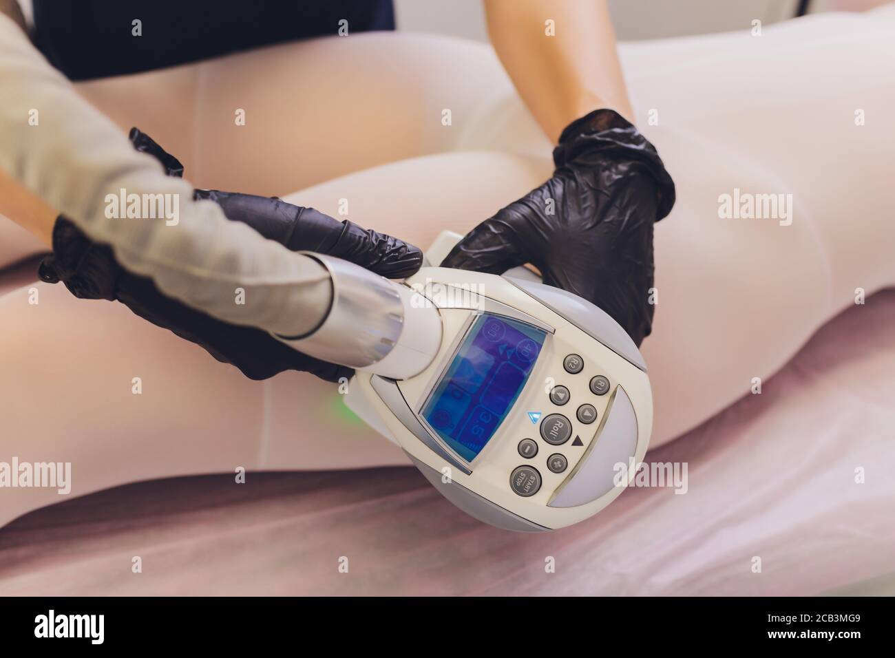 Parts Of Female Body In Special White Suit Having Anti Cellulite