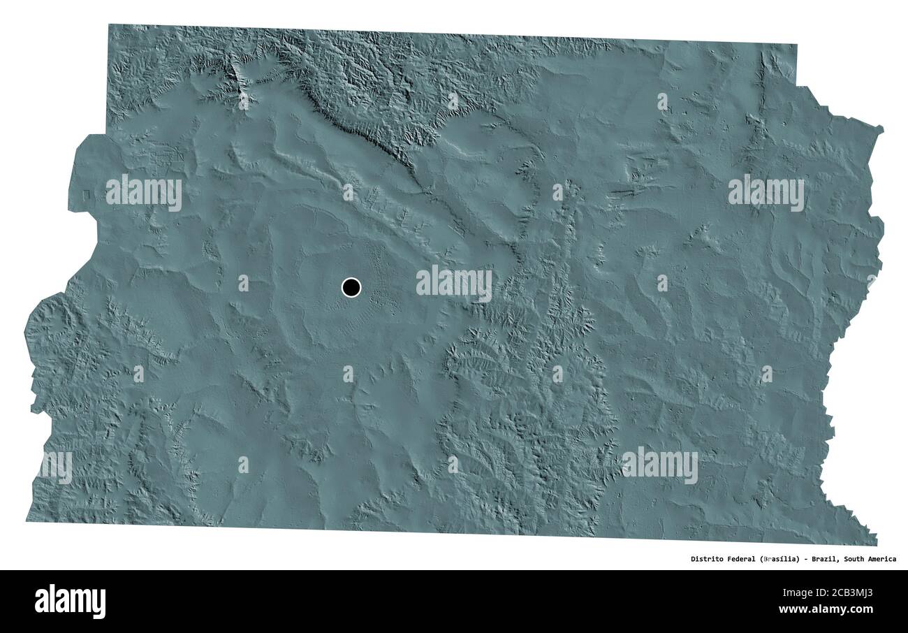 Shape of Distrito Federal, federal district of Brazil, with its capital ...